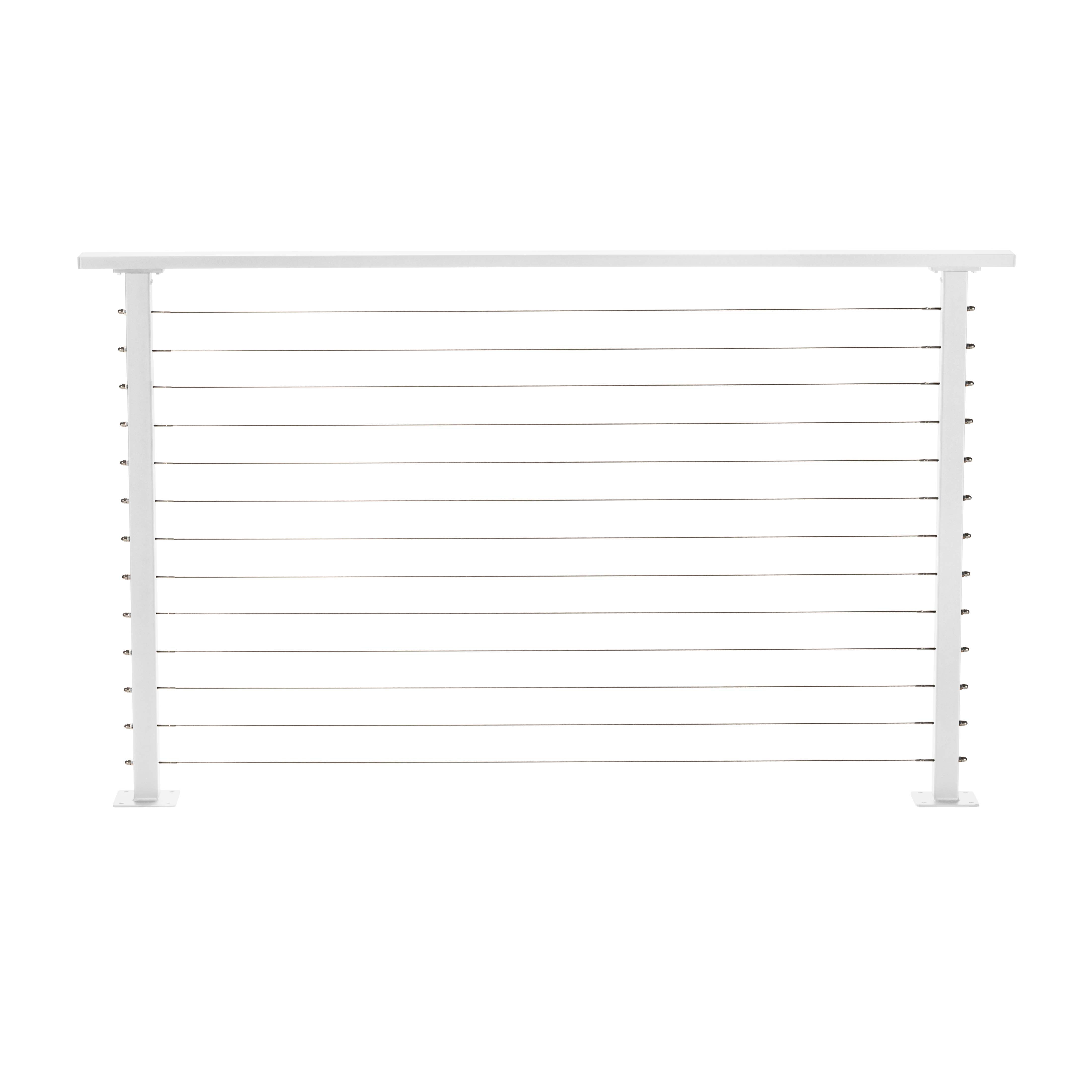 6 ft. Deck Cable Railing, 42 in. Base Mount, White – CityPost Cable Railing