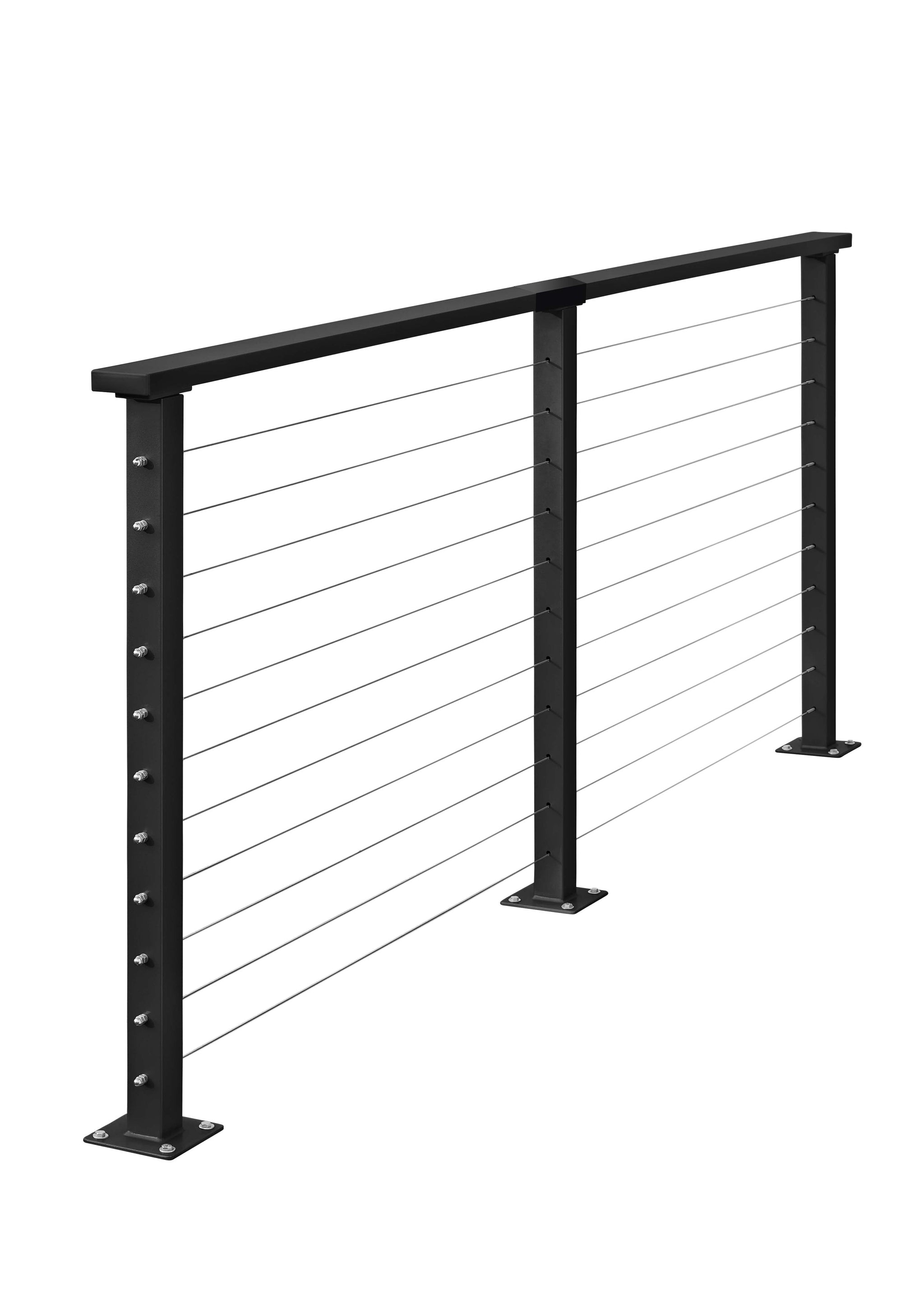 10 ft. Deck Cable Railing, 36 in. Base Mount, Black – CityPost Cable ...